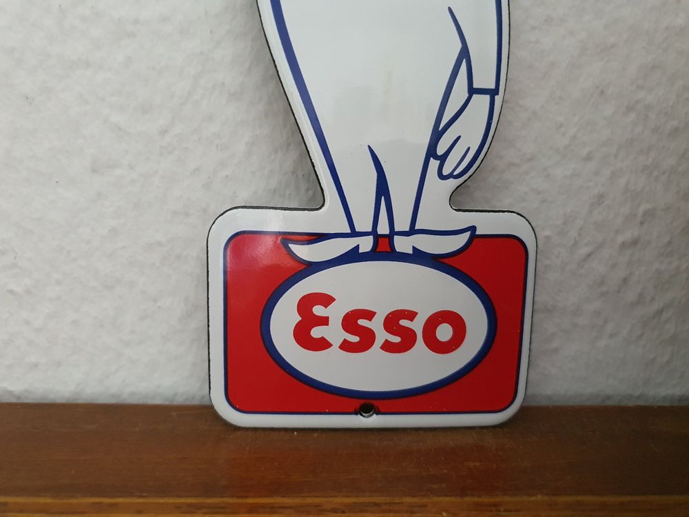 Emailschild ESSO Tankstelle Motor Oil Emaille Schild Reklame (Neu ...