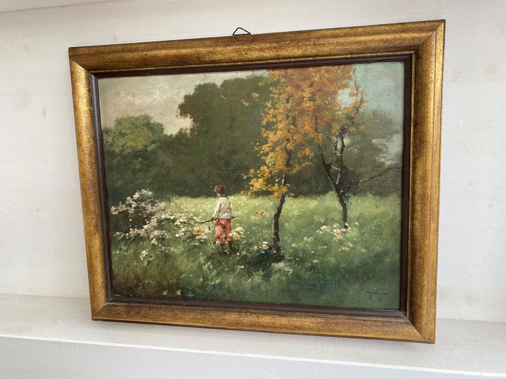 Ölgemälde Mädchen auf Blumenwiese, A. Neogrady (Gebraucht) in Rünenberg für CHF 150 – nur ...