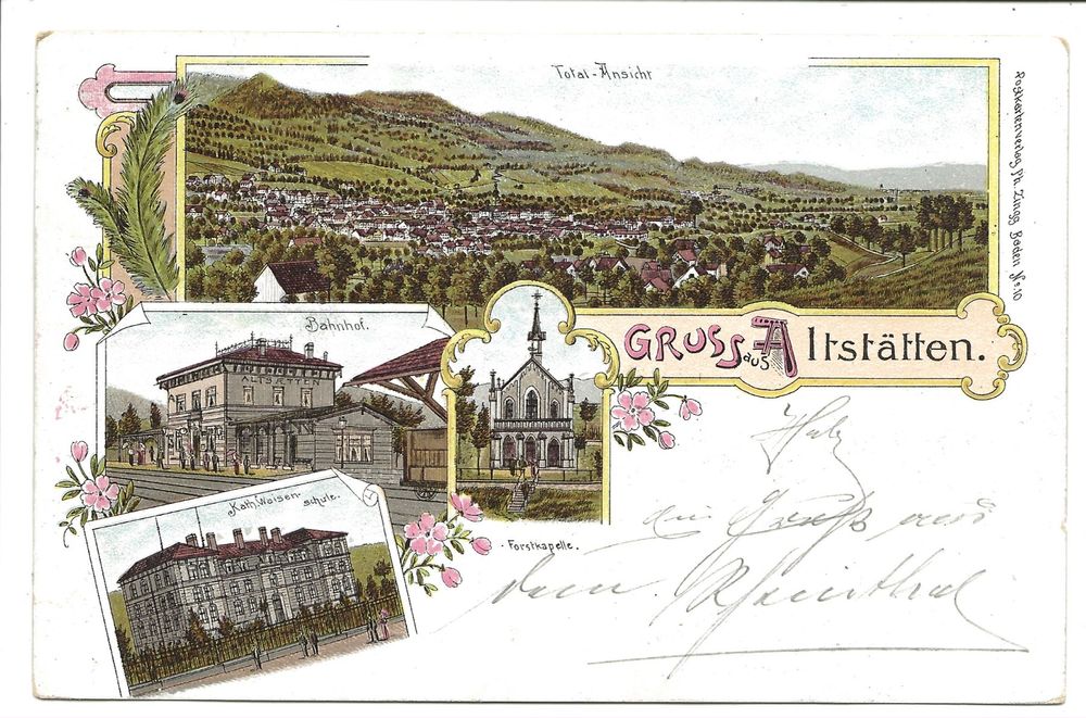 Gruss aus Altstätten (SG) Rheintal - Bahnhof - Litho - 1902 (Gebraucht) in Engelburg für CHF 22. ...