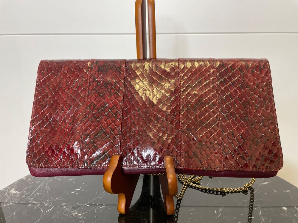 Vintage clutch- python leader - bordeaux (Gebraucht) in Zürich für CHF 15 – mit Lieferung auf ...