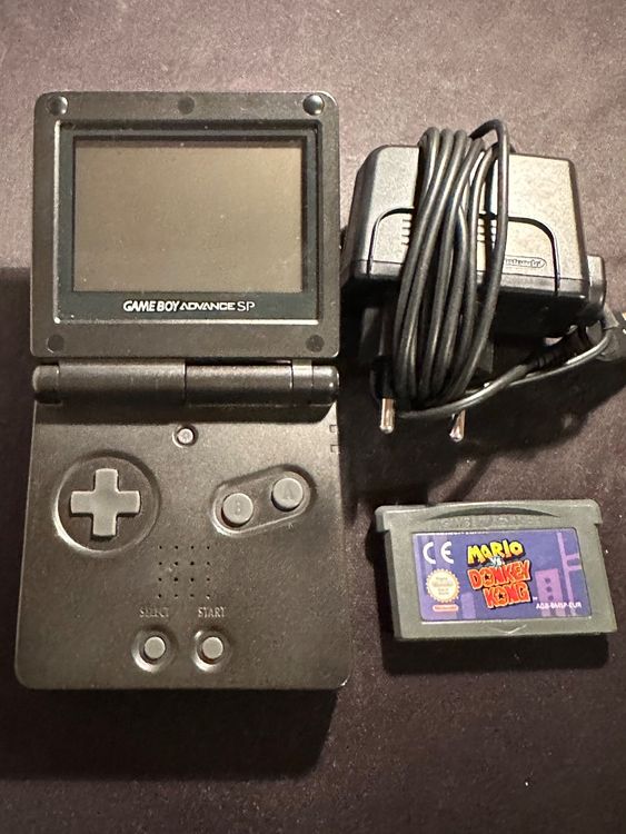 Gameboy Advance SP + Mario Donkey Schwarz Nintendo Original | Kaufen ...