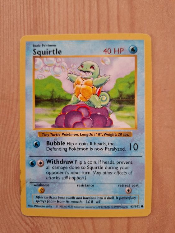 Pokemon Squirtle Base Set Shadowless 63/102 (Gebraucht) in Giornico für ...