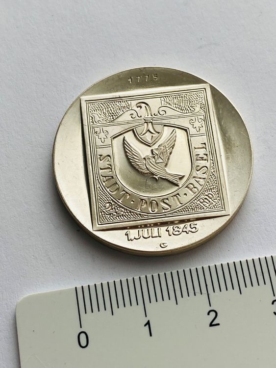 999 Silber Medaille Basler Taube 150g, 125 Jahre 1845-1970 (Neu (gemäss Beschreibung)) in Baar ...