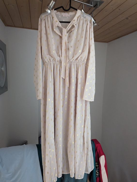Habuya Maxikleid Kleid goldene Punkte Gr. 38 | Kaufen auf Ricardo