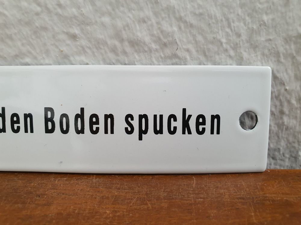 Emailschild Verboten spucken Bahn Zug Tram Emaille Schild | Kaufen auf Ricardo