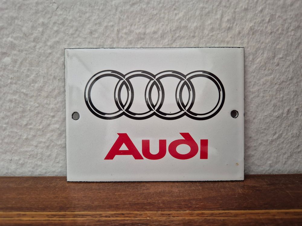 Emailschild Audi Automobil Logo Emaille Schild Reklame Retro (Neu ...