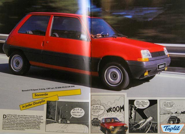 PROSPEKT RENAULT 5 - SUPER 5 ALLE INKL. GT TURBO C405 - 1987 (Gebraucht ...
