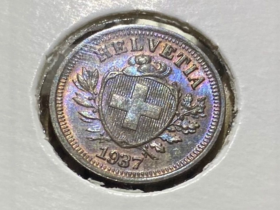Schweiz 1 Rappen 1937 unz ++ Perlmutt Patina ++ Wappen alt (Neu (gemäss Beschreibung)) in ...
