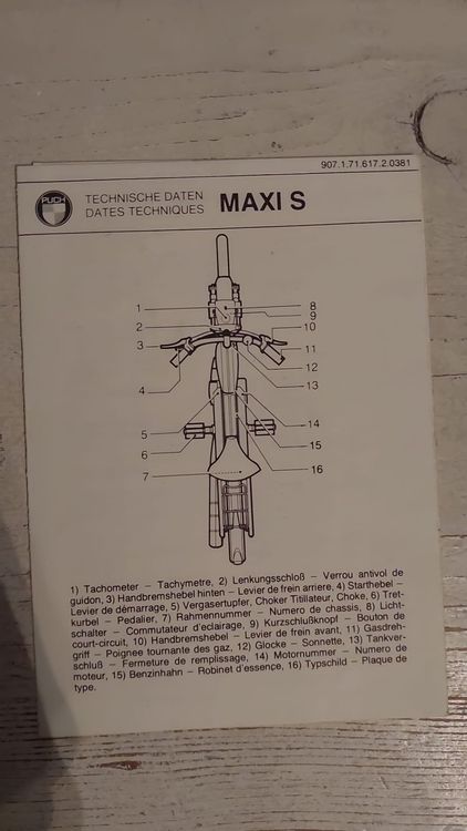 Technisches Datenblatt Puch Maxi S (Gebraucht) in Henggart für CHF 9 ...