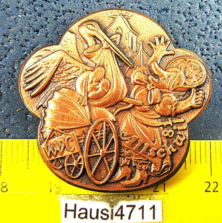 ALLSCHWIL FASNACHT PLAKETTE KUPFRIG 1981 MIT NADEL (Gebraucht) in ...