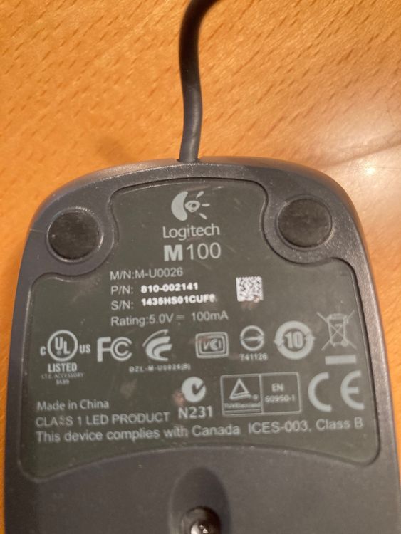 PC-Maus Logitech M100 mit Kabel (Gebraucht) in Gelterkinden für CHF 3 ...