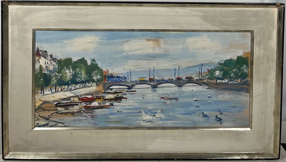 Hans Soppera (1900-1963) Grosse Brücken Ansicht Gemälde (Gebraucht) in ...