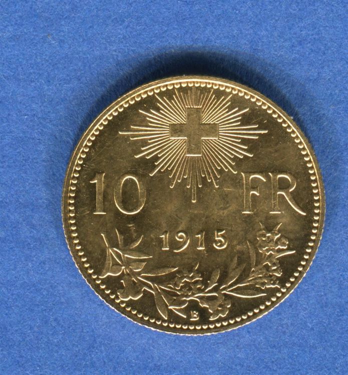 (1515) 10 Franken 1915 Vreneli Stgl Gold (Gebraucht) in Rüthi (Rheintal) für CHF 172 – mit ...