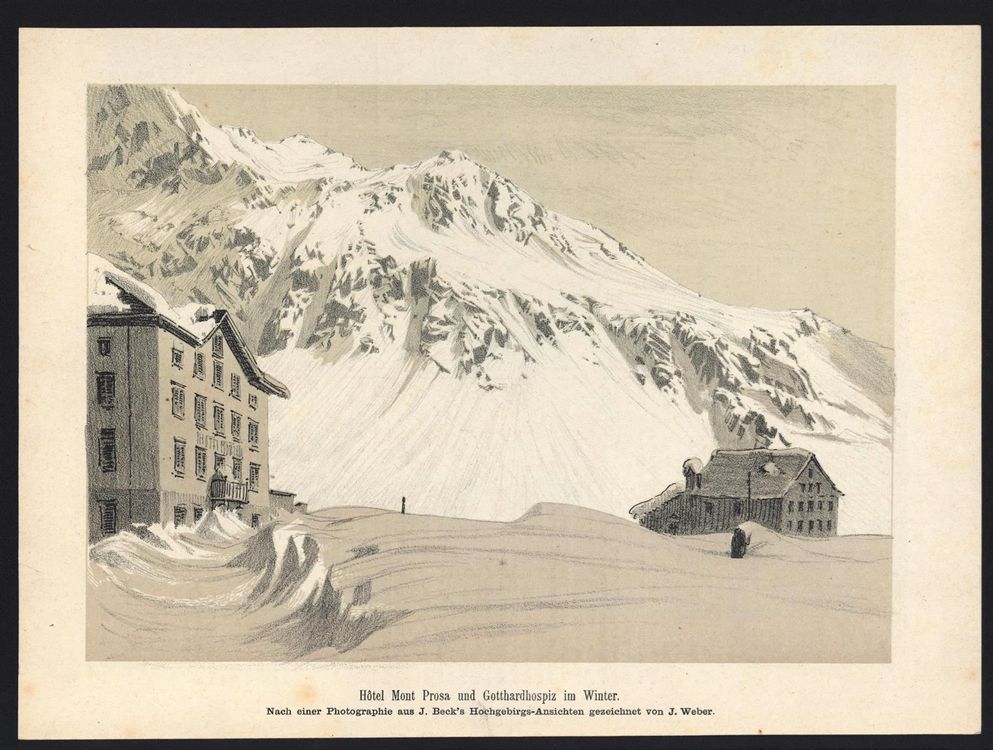 Gotthard Hospiz Tonlithographie selten | Kaufen auf Ricardo