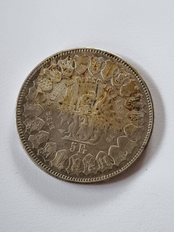 Schützentaler 5 Franken 1879 Basel (Gebraucht) in Mels für CHF 49 – mit Lieferung auf Ricardo kaufen