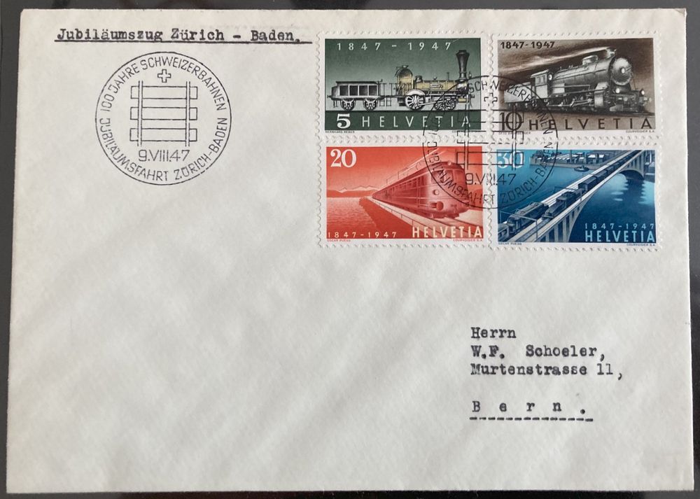 FDC Eisenbahn 1947, SBK 45 Fr. (Gebraucht) in Flawil für CHF 5 – mit Lieferung auf Ricardo kaufen
