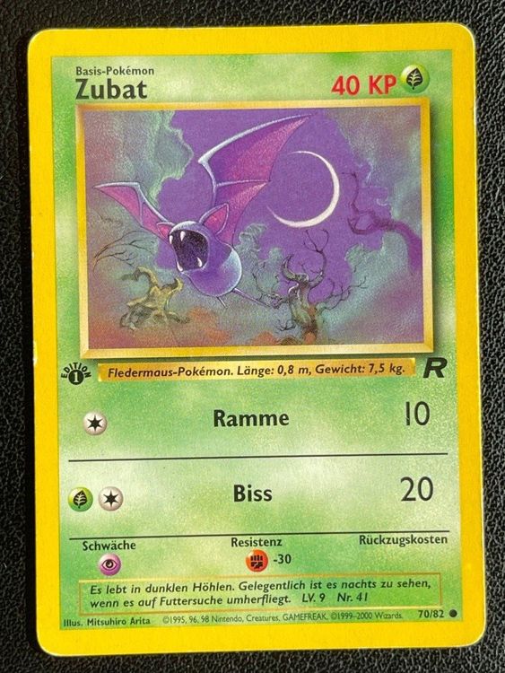 Zubat 70/82 Pokémon Team Rocket 1st. Edition (Neu (gemäss Beschreibung ...