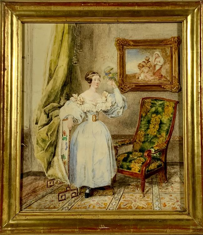 Antikes Aquarell von einer Dame & Beschriftet (Gebraucht) in Root für CHF 130 – mit Lieferung ...