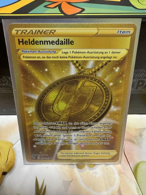 Heldenmedaille Gold Pokémon Karte Trainer Full Art (Neu (gemäss Beschreibung)) in St. Gallen für ...