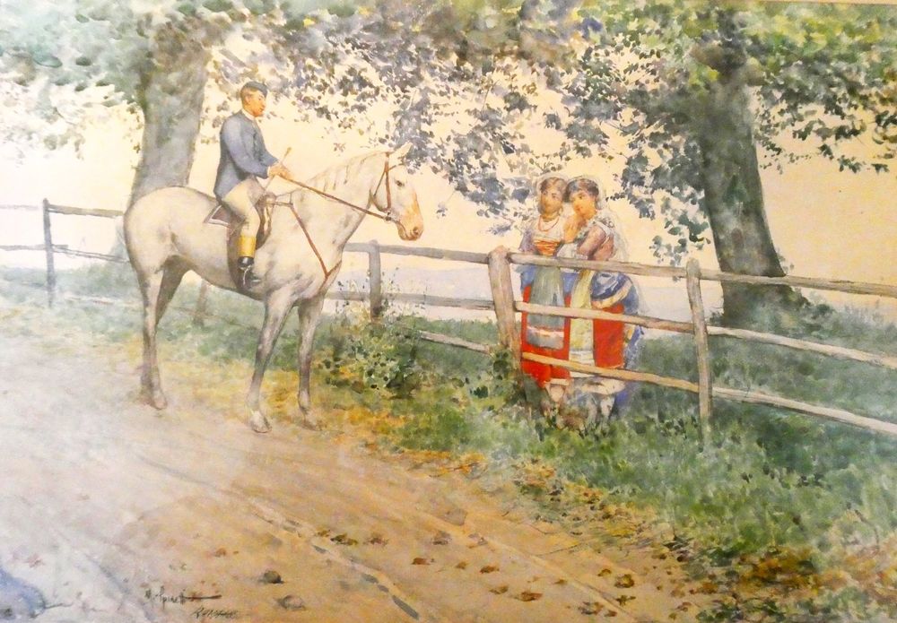 MARIO SPINETTI 1842-1909 Reiter und zwei Mädchen (1883) (Gebraucht) in ...