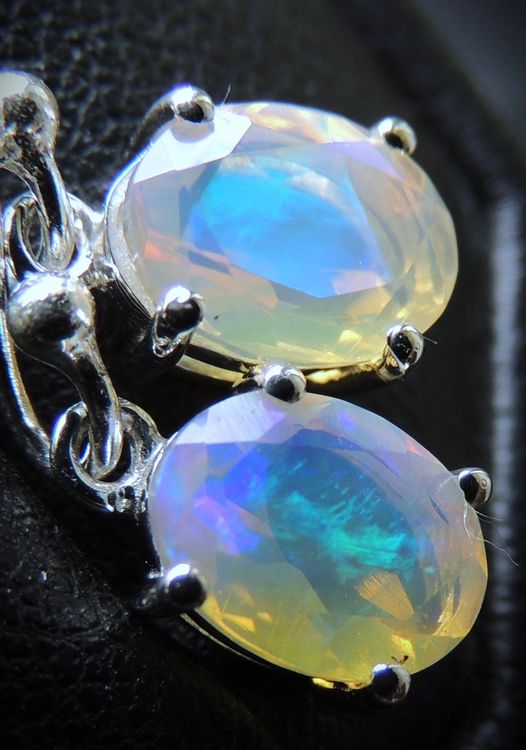 Opal Silber 925 Ohrringe 8 x 6 x 3 mm | Kaufen auf Ricardo