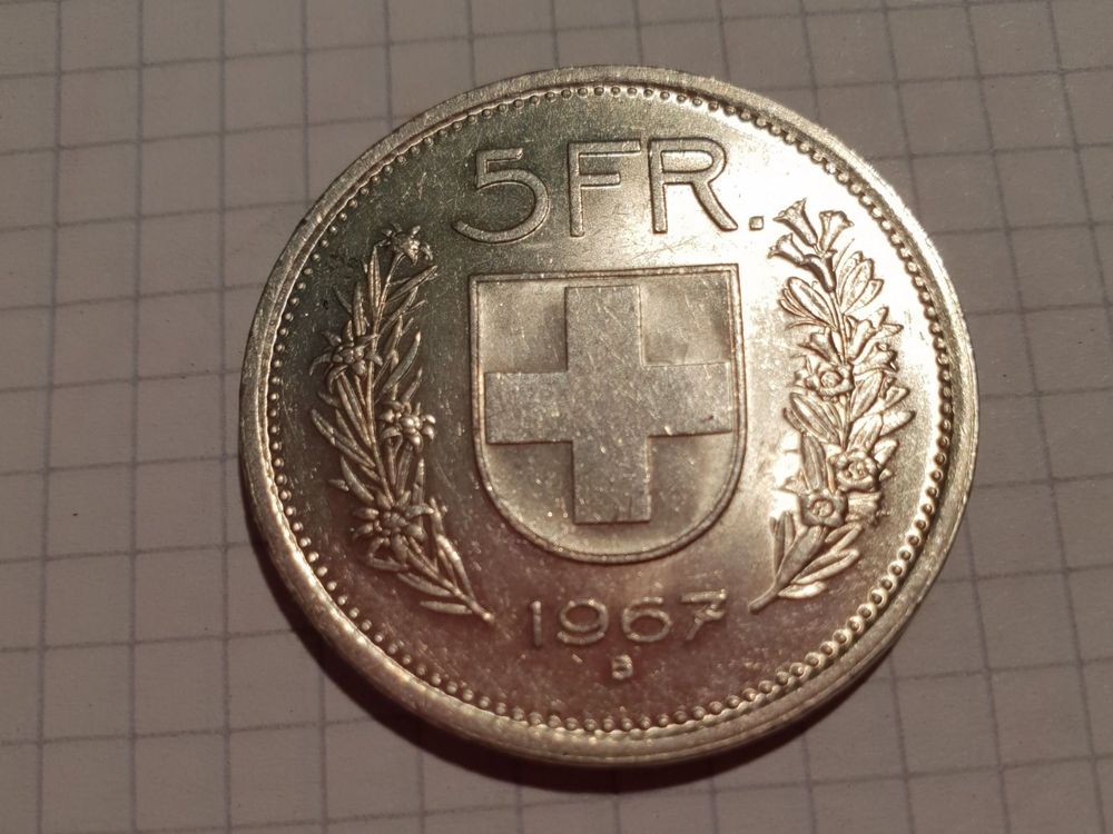 PIÈCE EN ARGENT 5 Fr 1967 | Kaufen auf Ricardo