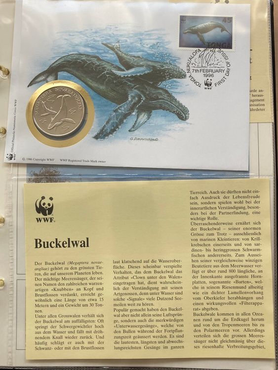 Tonga 1996 WWF Buckelwal Münzbrief 30 Jahre WWF | Kaufen auf Ricardo