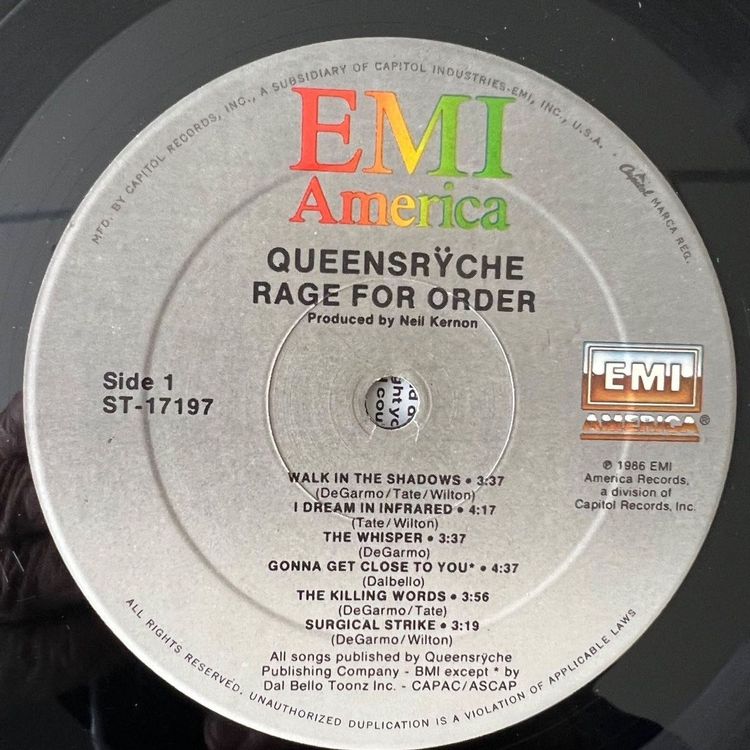 Queensryche - Rage For Order / 1. US-Press. 1986 (Gebraucht) in Gais ...