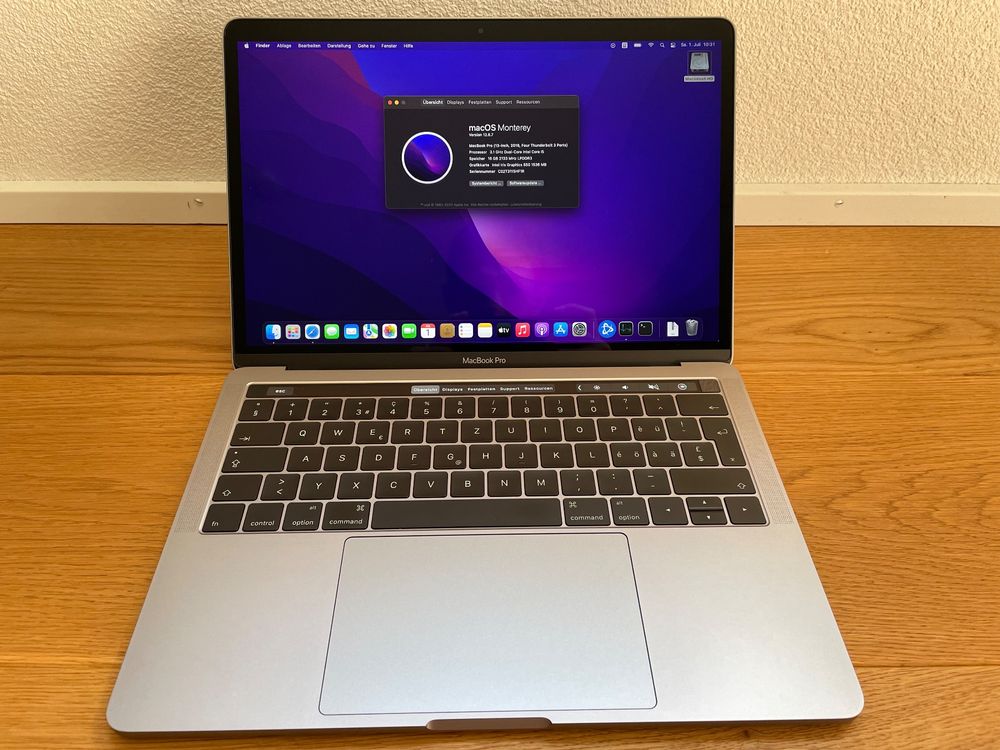Macbooc Pro 13 Core i5 3.1GHz 512GB Disk 16GB Ram & Touchbar (Gebraucht ...