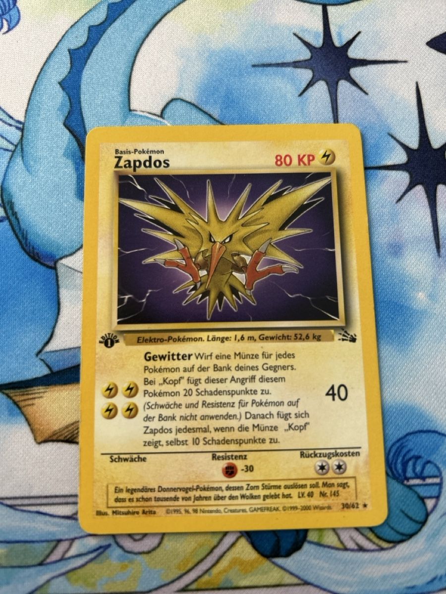 Pokemon Fossil Zapdos 1st Ed 30/62 (Neu (gemäss Beschreibung)) in ...