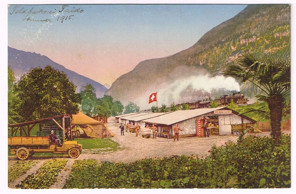 FAIDO TI 1915 Feldbäckerei - Saurer-Lastwagen -Gotthard-Bahn (Gebraucht ...