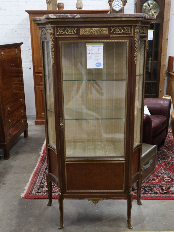 Antike Vitrine Gründerzeit Louis XVI Stil Nussbaum & Marmor (Gebraucht ...