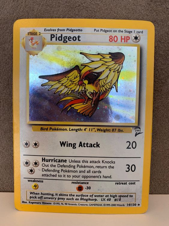 Pidgeot Holo ENG Base Set 2 Pokemon 14/130 (Gebraucht) in Fislisbach ...