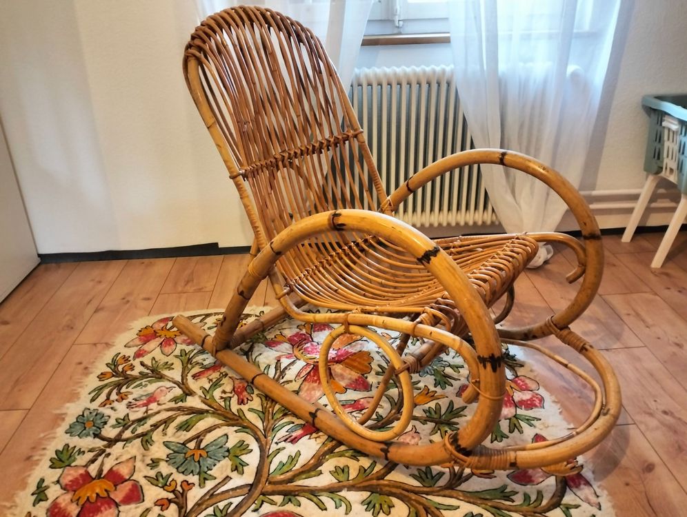Fauteuil Rotin Vintage Occasion