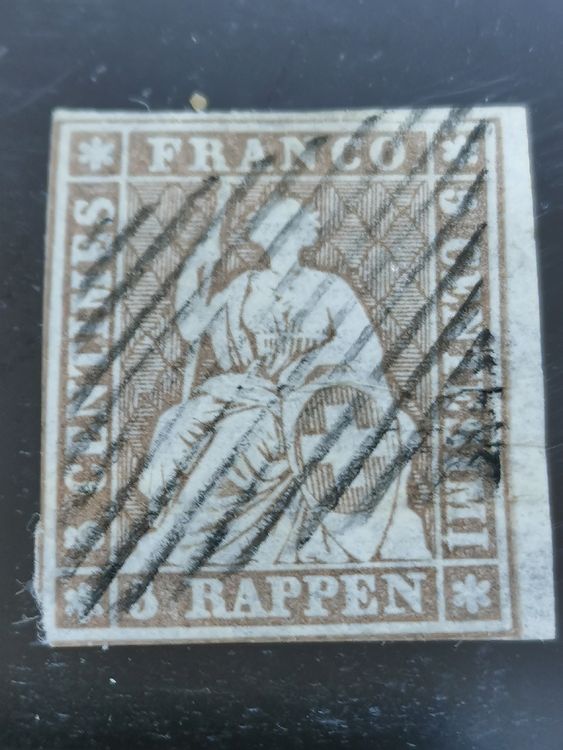 Strubel 22F Kat. 1300.- mit Abart, Gross-Attest Urs Hermann (Gebraucht ...