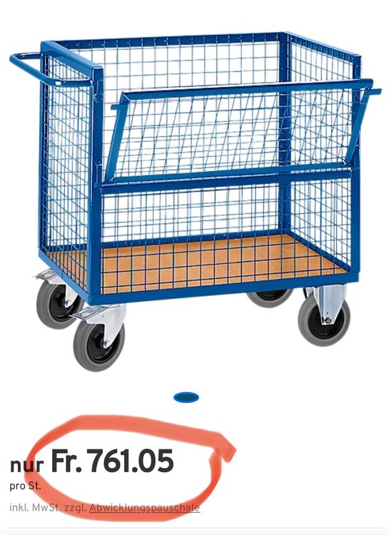 neuer Drahtkastenwagen Gitterwagen seitenklappe,L 975x675 mm (Neu (gemäss Beschreibung)) in ...