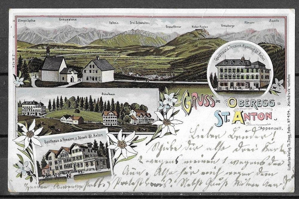 Ai Gruss Aus Oberegg St Anton 1903 Litho Kaufen Auf Ricardo