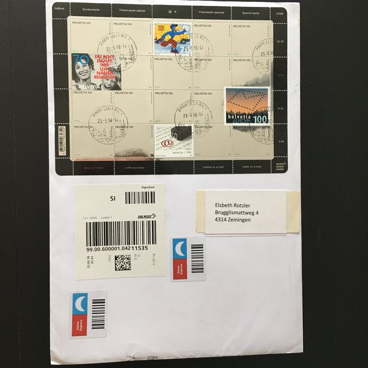 Klbg. Brief vs. E-mail ZN 1641 + Globi als Swiss Express + | Kaufen auf Ricardo