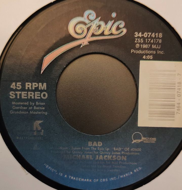 Vinyl-Single Michael Jackson - Bad (Gebraucht) in Langenthal für CHF 5 – mit Lieferung auf ...