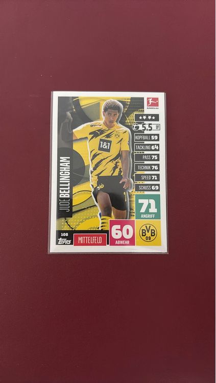 Topps Match Attax 20/21 - Jude Bellingham - Karte Nr. 108 (Gebraucht ...