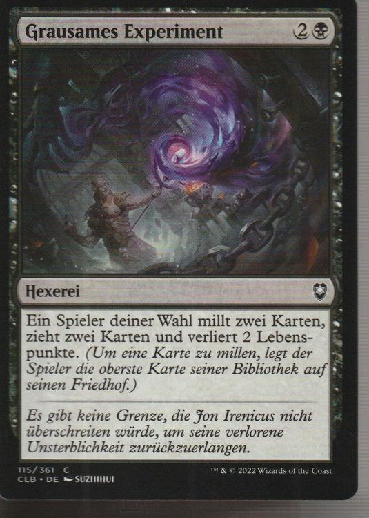 TCG Magic The Gathering MTG CLB 115 Grausames Experiment (Neu (gemäss ...