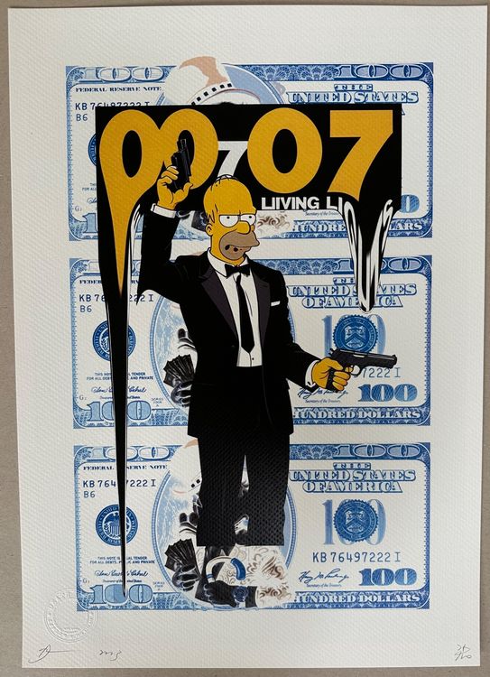 Death: Bond 007 Simpson, POP Comic Art, signiert 28/100 (Neu (gemäss ...