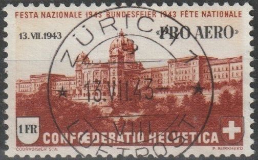 F36 Pro Aero 1943 mit ET-Vollstempel ZÜRICH 1 Kat. 60.- (Gebraucht) in Fislisbach für CHF 10 ...