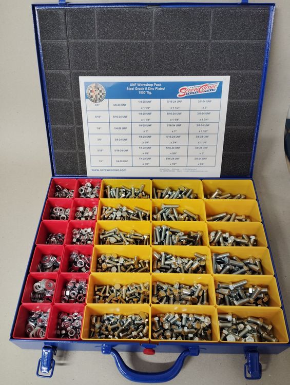 UNF Schrauben Zollschrauben Zollgewinde Sortiment 1550 Stück (Neu und originalverpackt) in ...