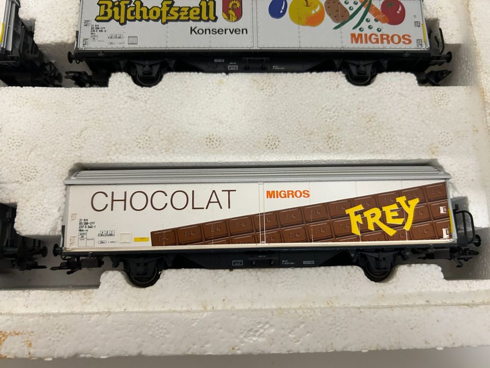 Märklin 4785 Güterwagenset der SBB Schiebewandwagen Migros (Neu und ...