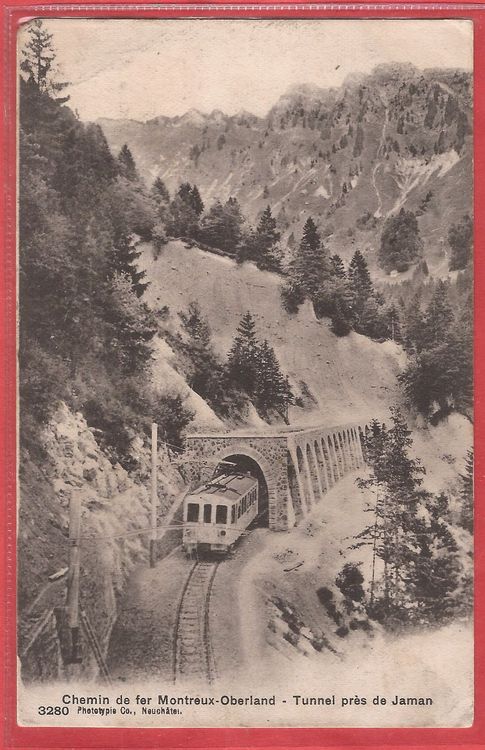 MOB - Tunnel bei Jaman - Montreux-Oberland Bahn - 1910 (Gebraucht) in ...