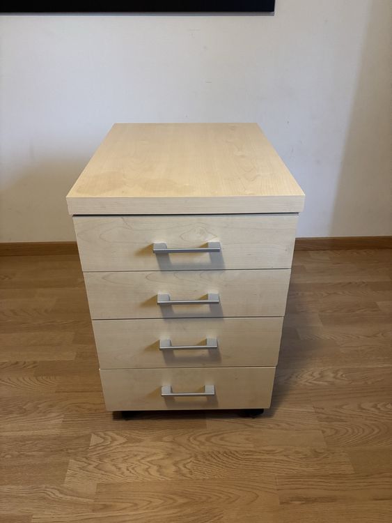 Rollcontainer aus Holz mit 4 Schubladen – IKEA-Stil, Buche-O | Kaufen ...