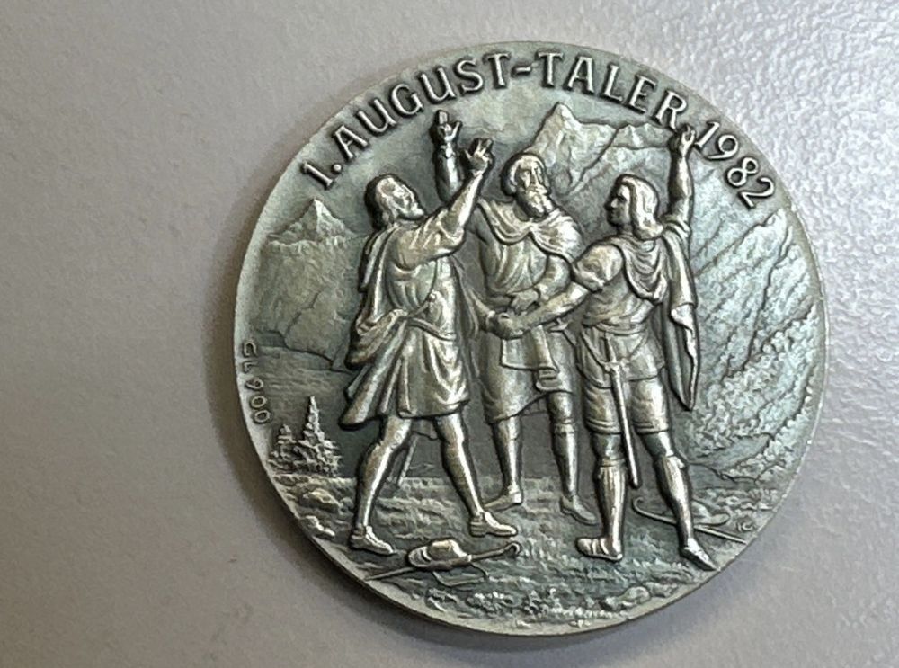 Schweizer Medaille Silber 900 18,8g 1.August-Taler 1982 (Neu (gemäss Beschreibung)) in Mellingen ...