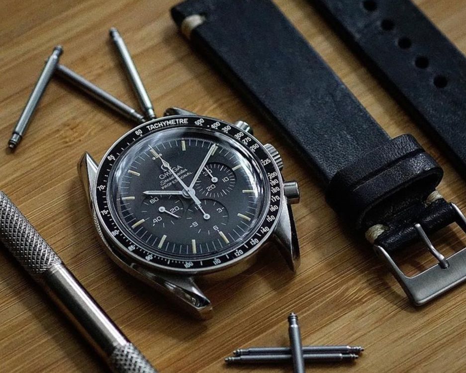 Black Vintage Lederband Speedmaster Submariner IWC Flieger | Kaufen auf ...