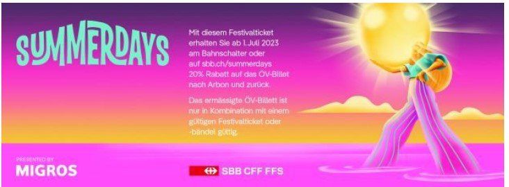 SummerDays Festival 1-Tagespass Freitag 25. August 2023 (Neu und originalverpackt) in ...